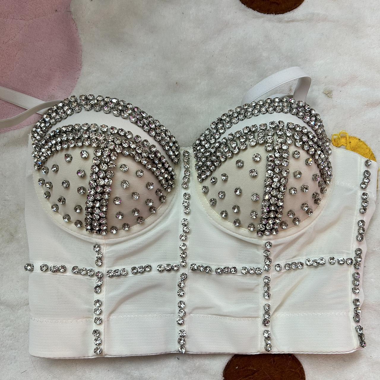 🤍 embellished bra top/ Bralette 🤍not sure of size... | Depop