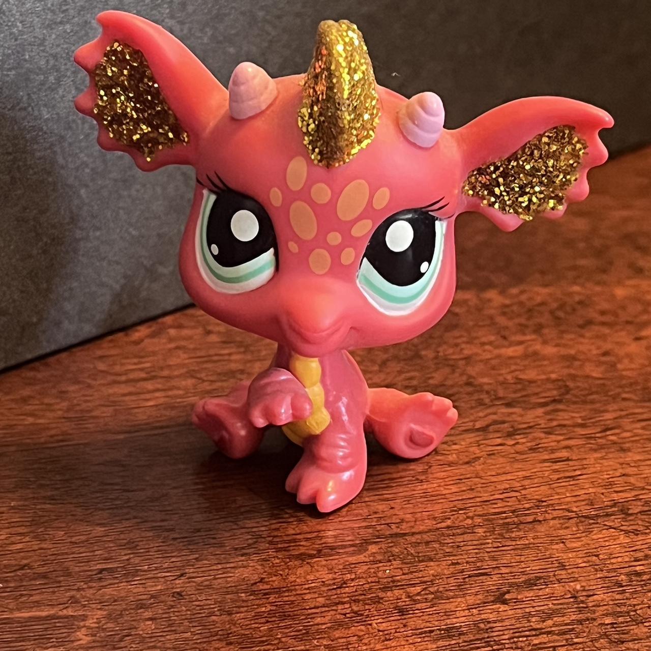 LPS red glitter dragon good condition - Depop