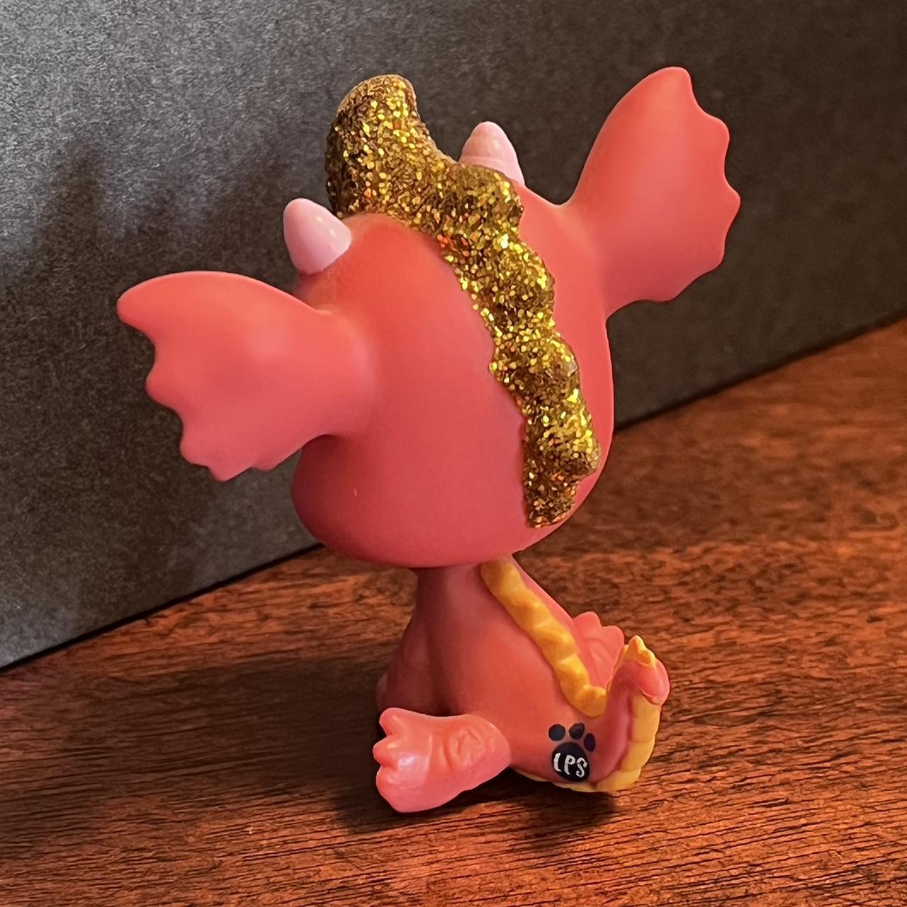 LPS red glitter dragon good condition - Depop