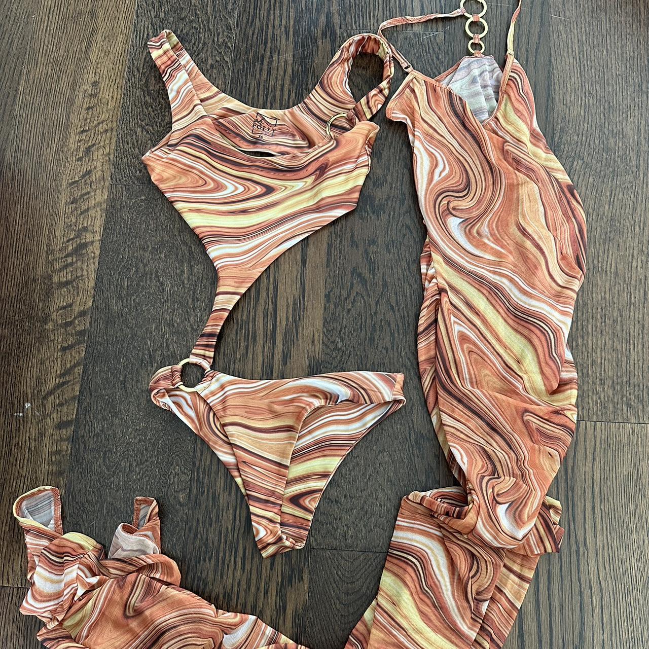 Oh Polly Marble mesh cover up with one piece .... | Depop
