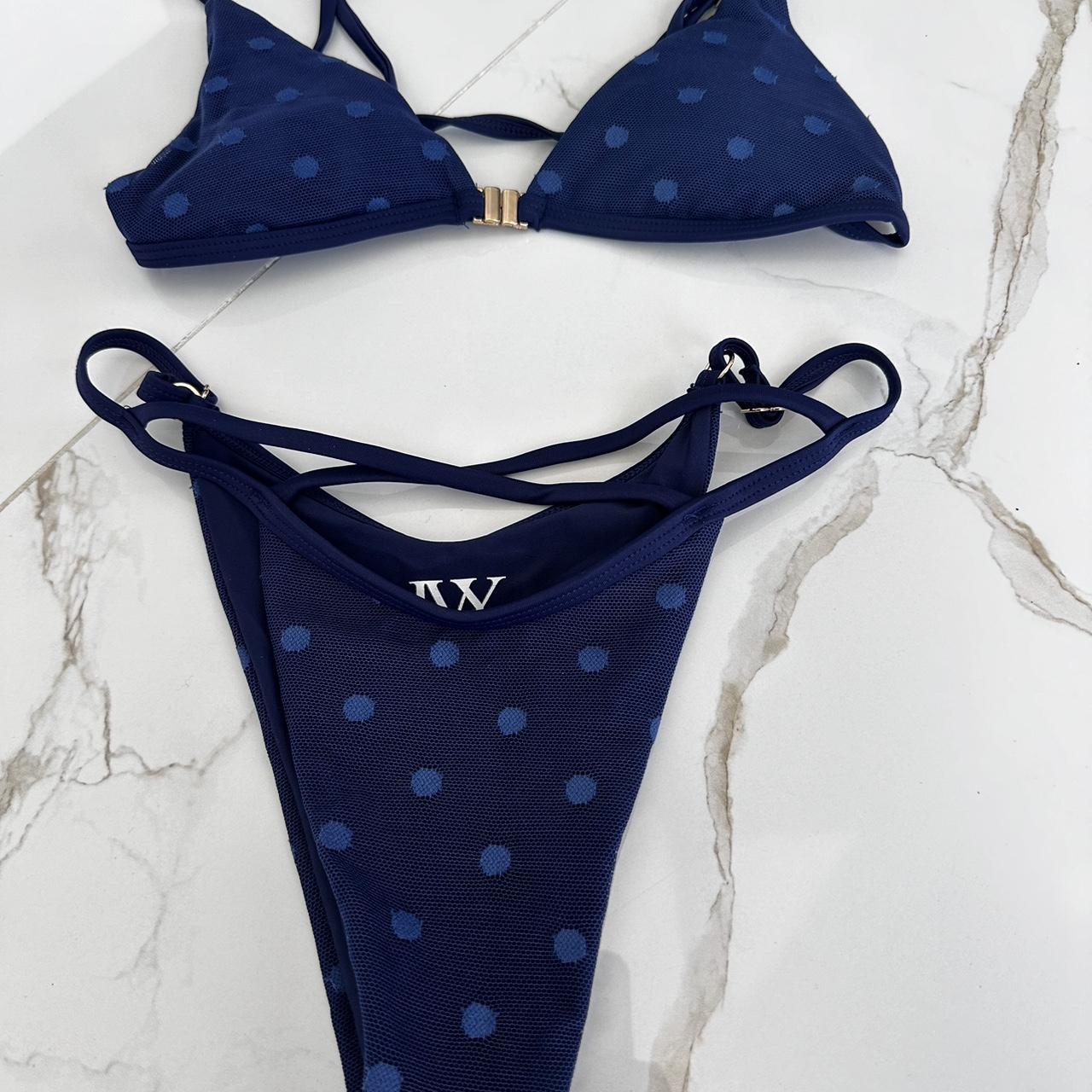 Navy blue polka dot bikini set #polkadotbikini ivy swim | Depop