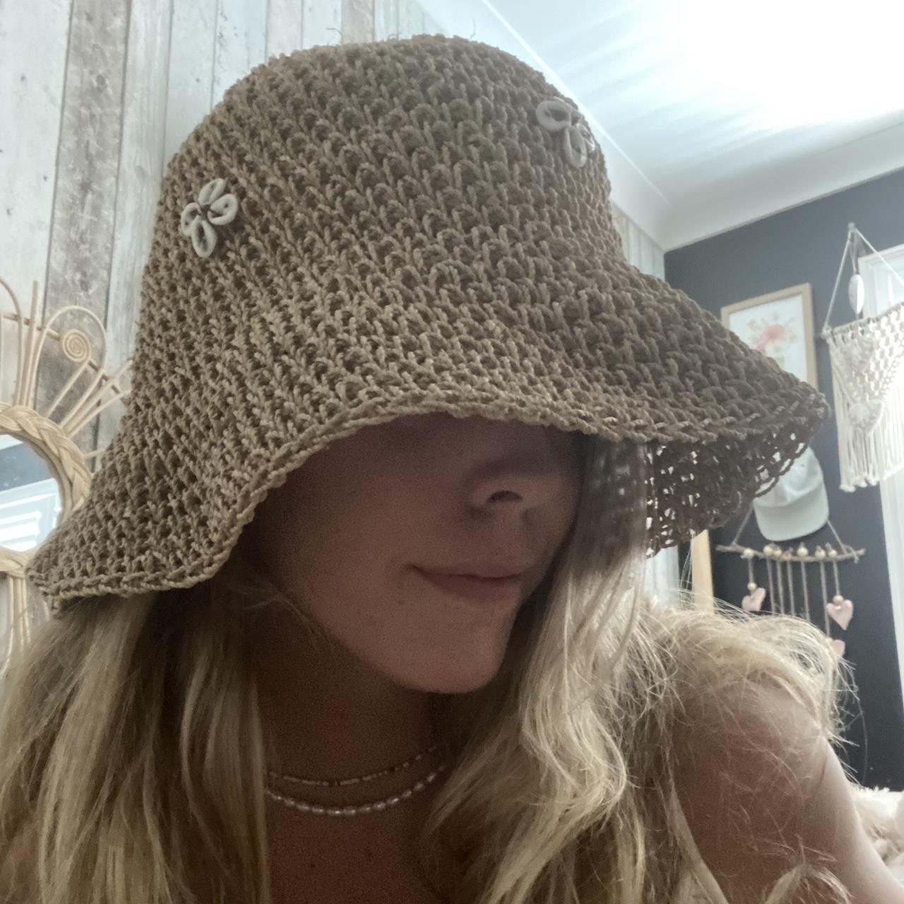 Super cute woven cowrie shell hat One size fits... - Depop