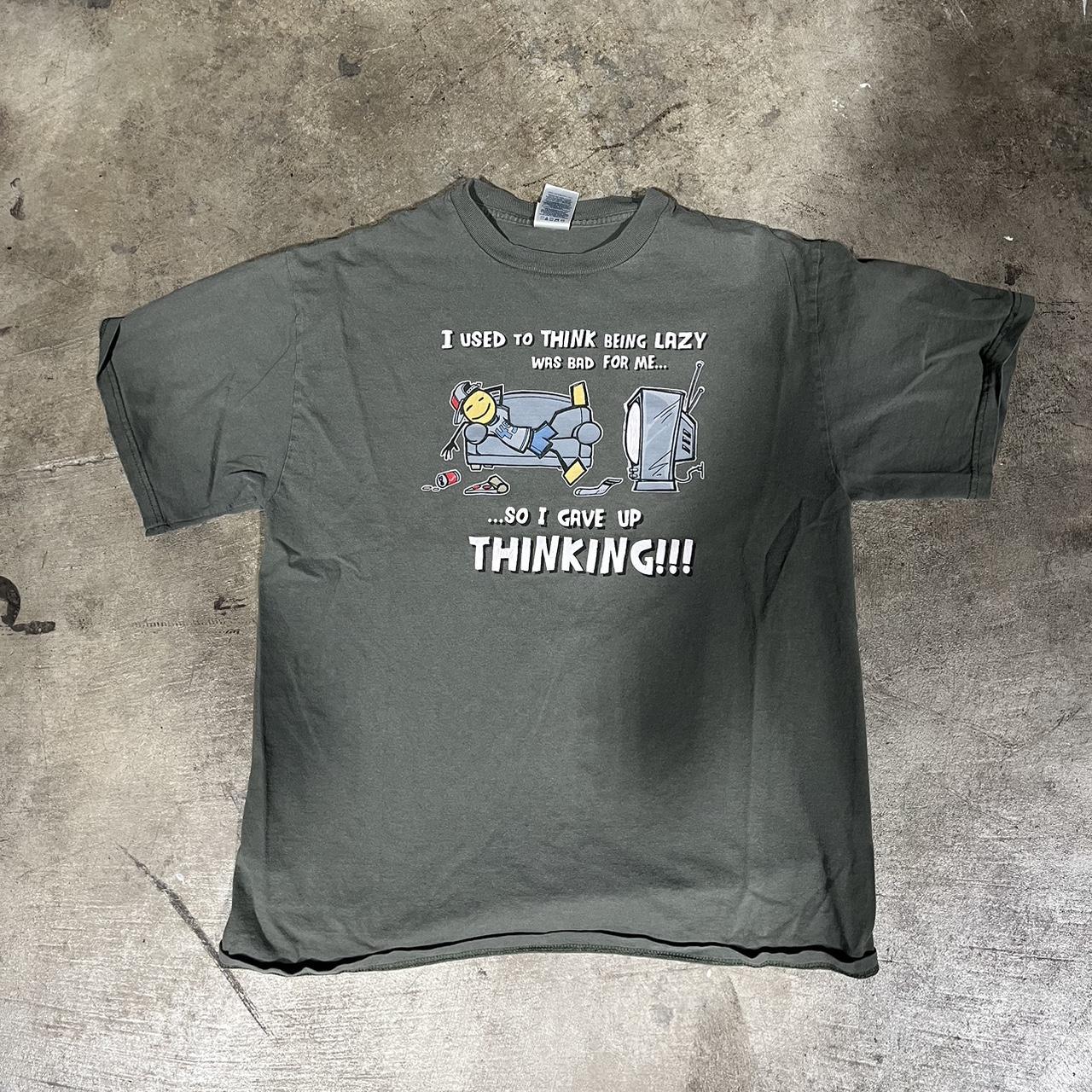 Early 2000s funny graphic tee on a pro weight size... - Depop