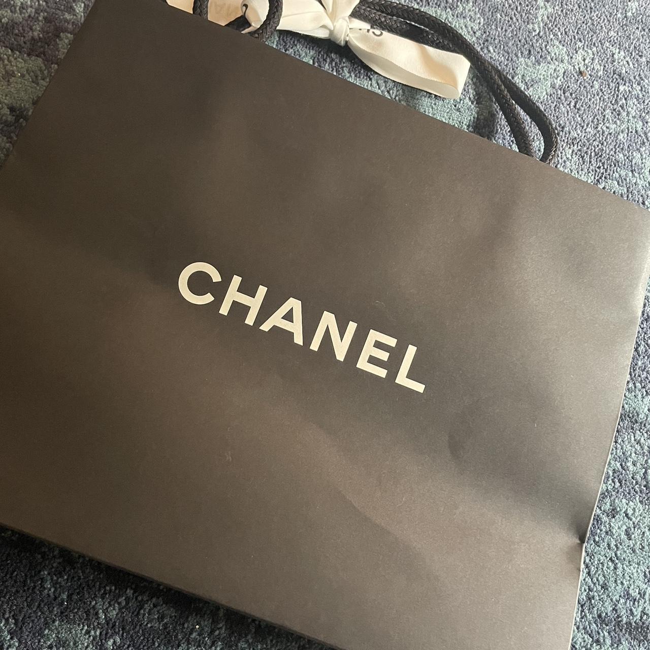 Chanel paper gift bag with Camellia and ribbon... - Depop