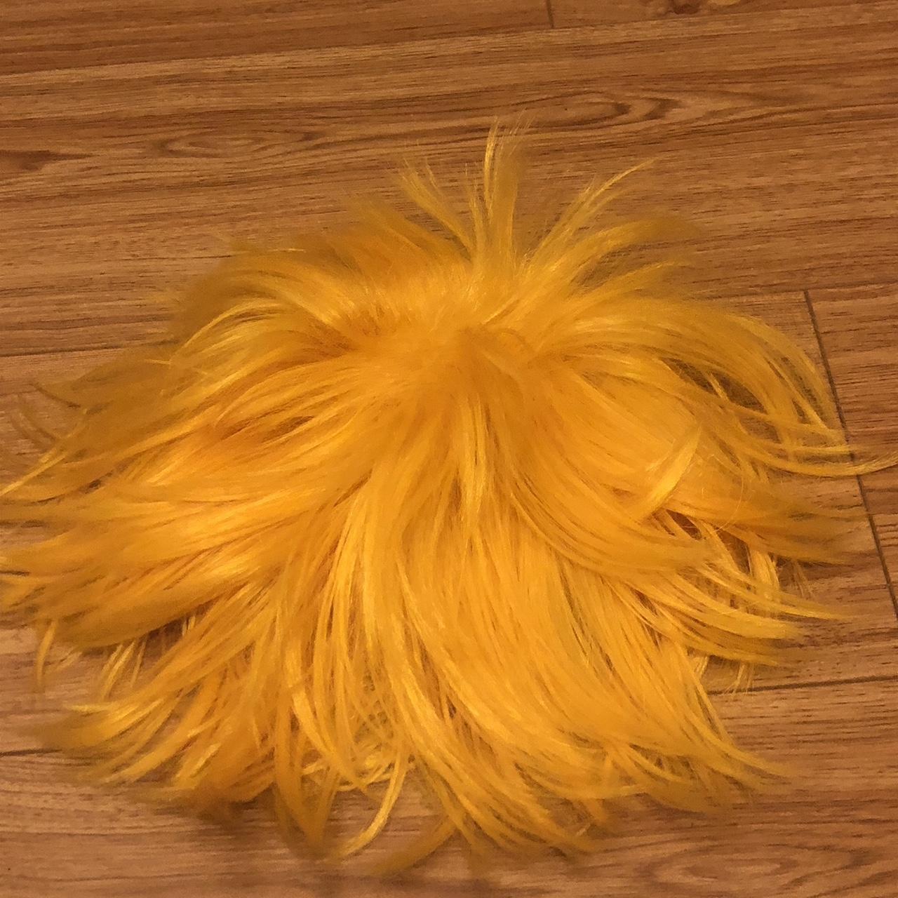 Yellow anime unstyled cosplay wig worn once (sorry I... - Depop
