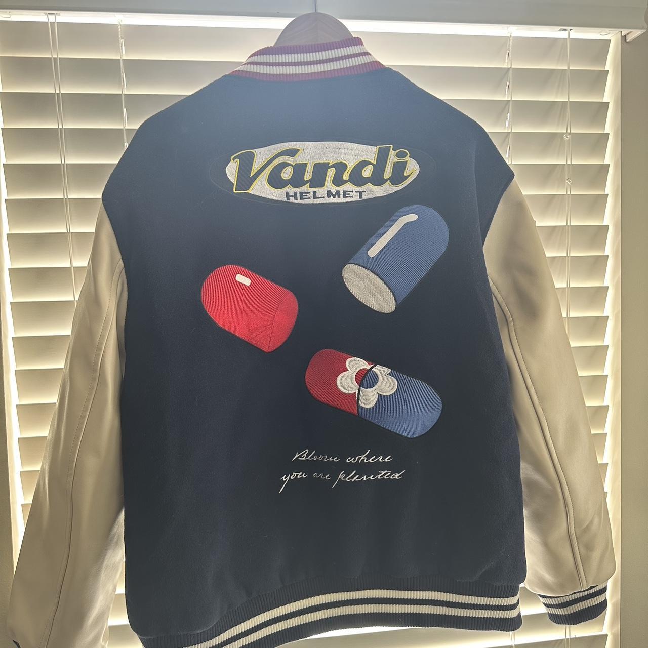 Vandy The Pink Akira Blue Pill Varsity Jacket Size Xl - Depop