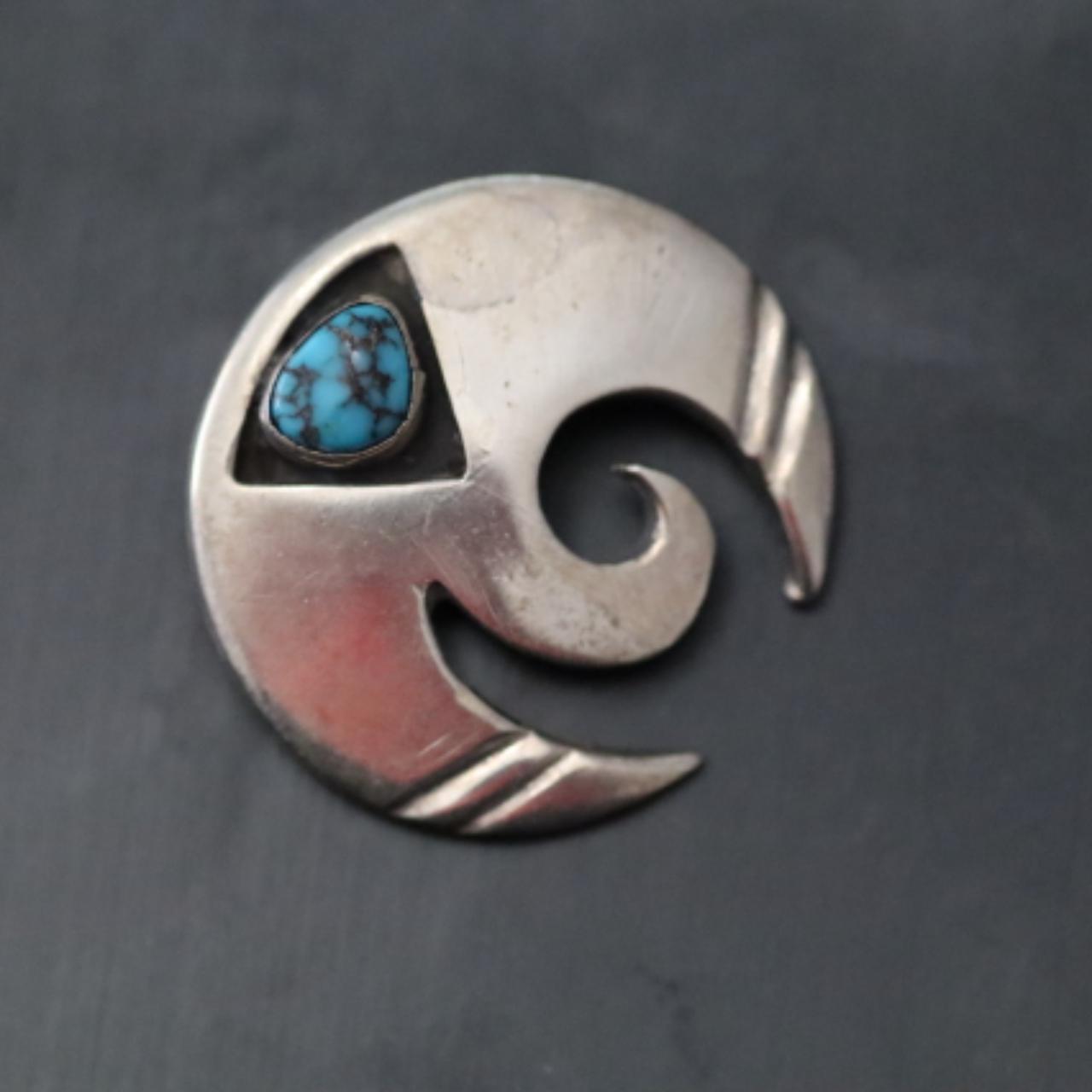 handmade sterling silver aztek brooch southwestern,... - Depop