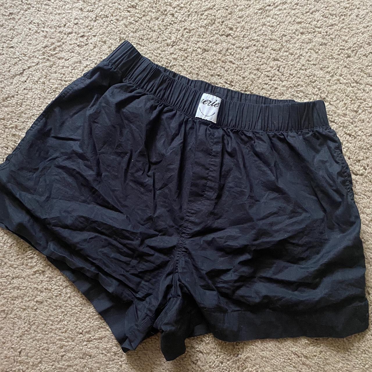 Aerie Boxer Shorts black boder short with aerie... - Depop