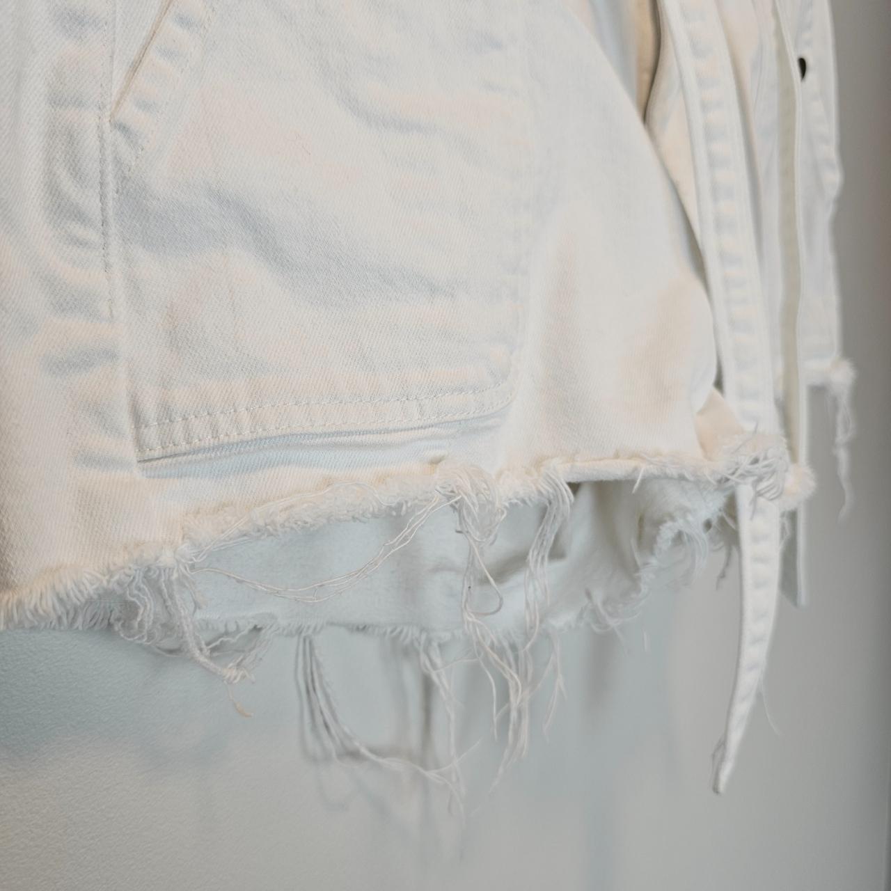 Frame White High waisted Distressed Denim Jean... - Depop