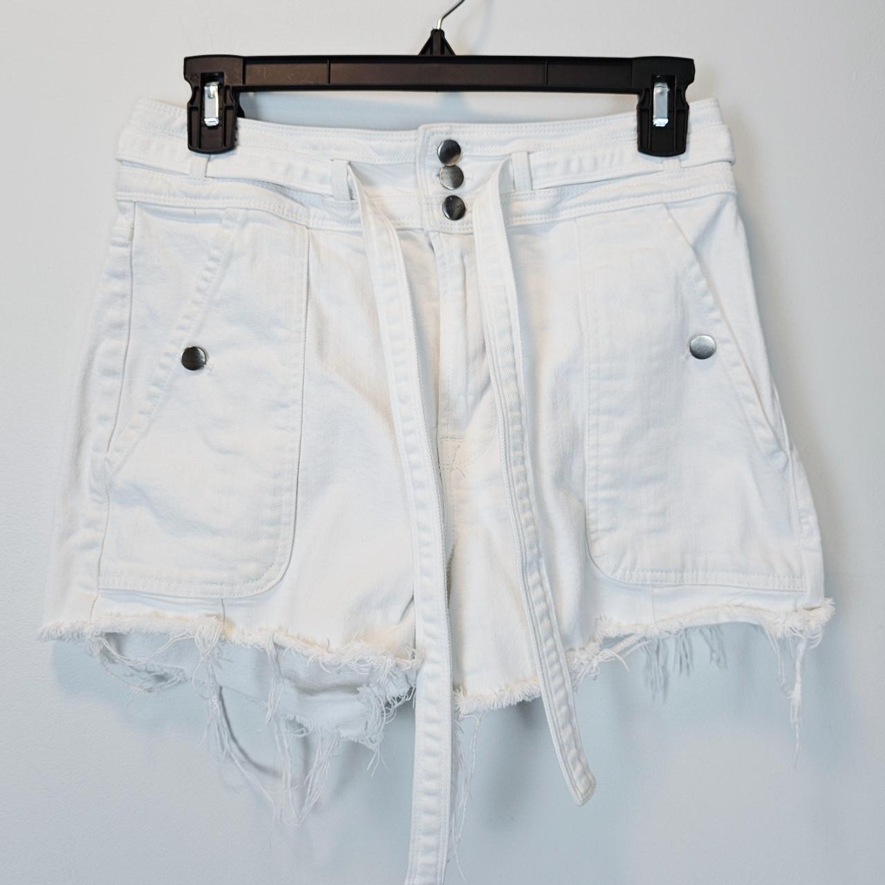 Frame White High waisted Distressed Denim Jean... - Depop