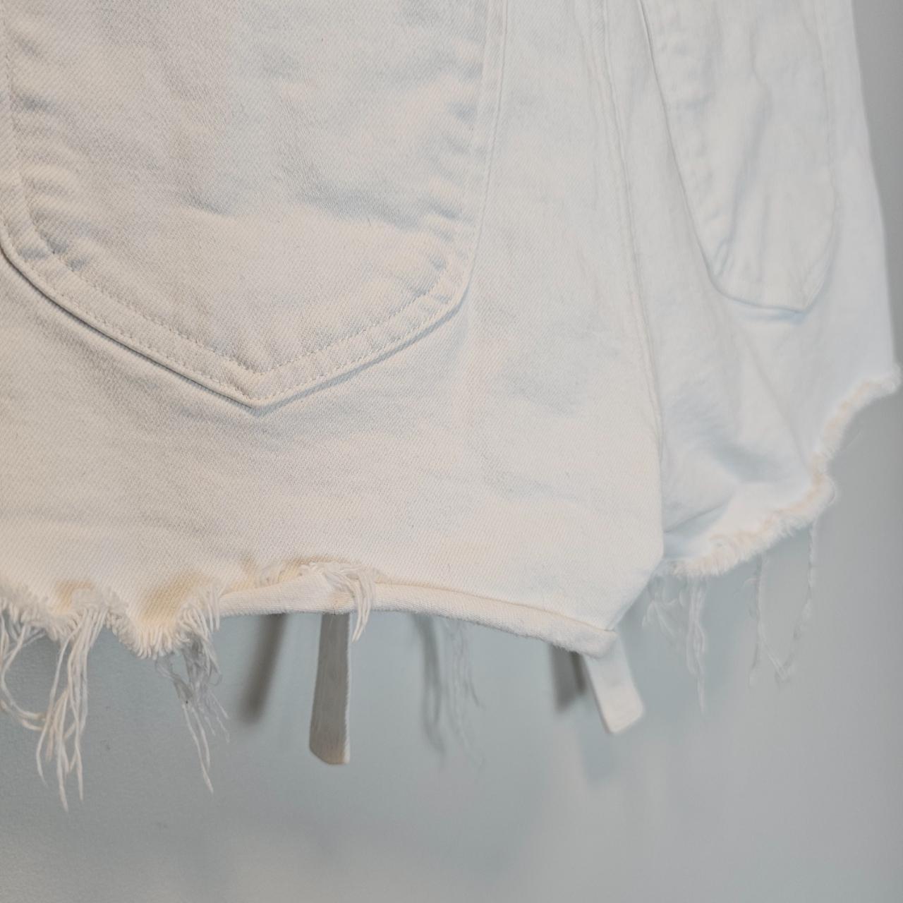 Frame White High waisted Distressed Denim Jean... - Depop