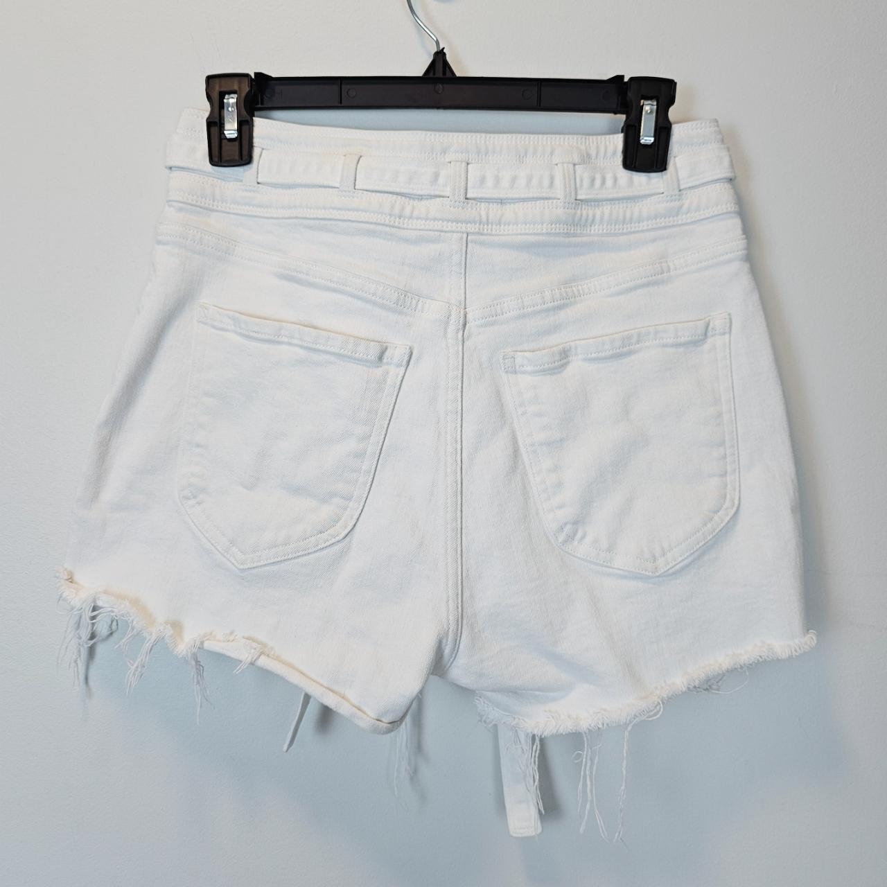 Frame White High waisted Distressed Denim Jean... - Depop