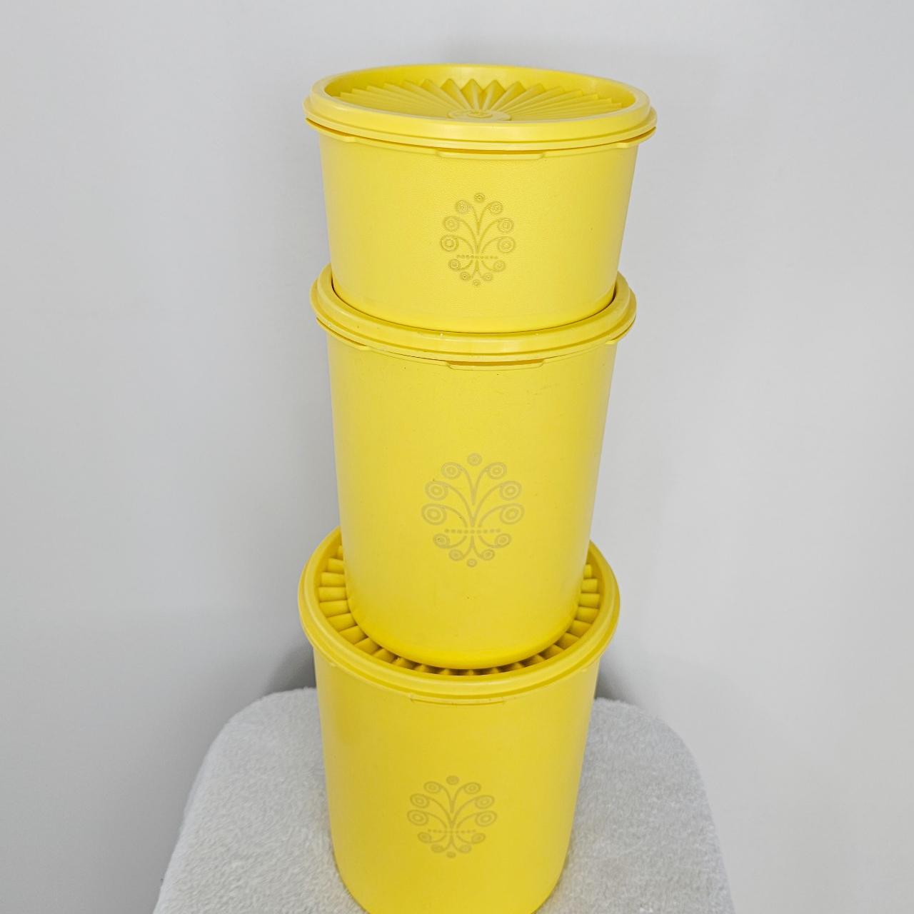 Tupperware Vintage Set of 3 Yellow... - Depop
