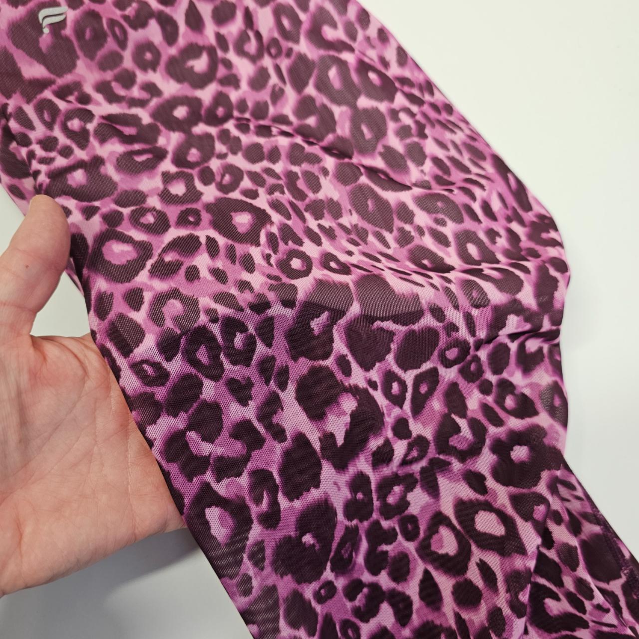 Fabletics Set Mesh Purple Leopard Legging with... - Depop