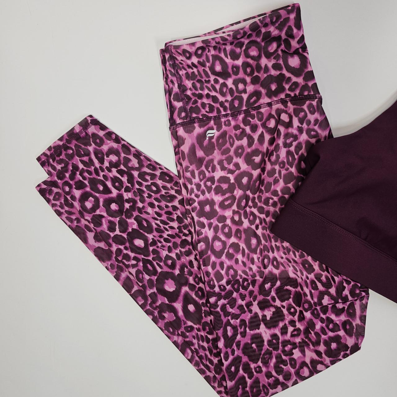 Fabletics Set Mesh Purple Leopard Legging with... - Depop
