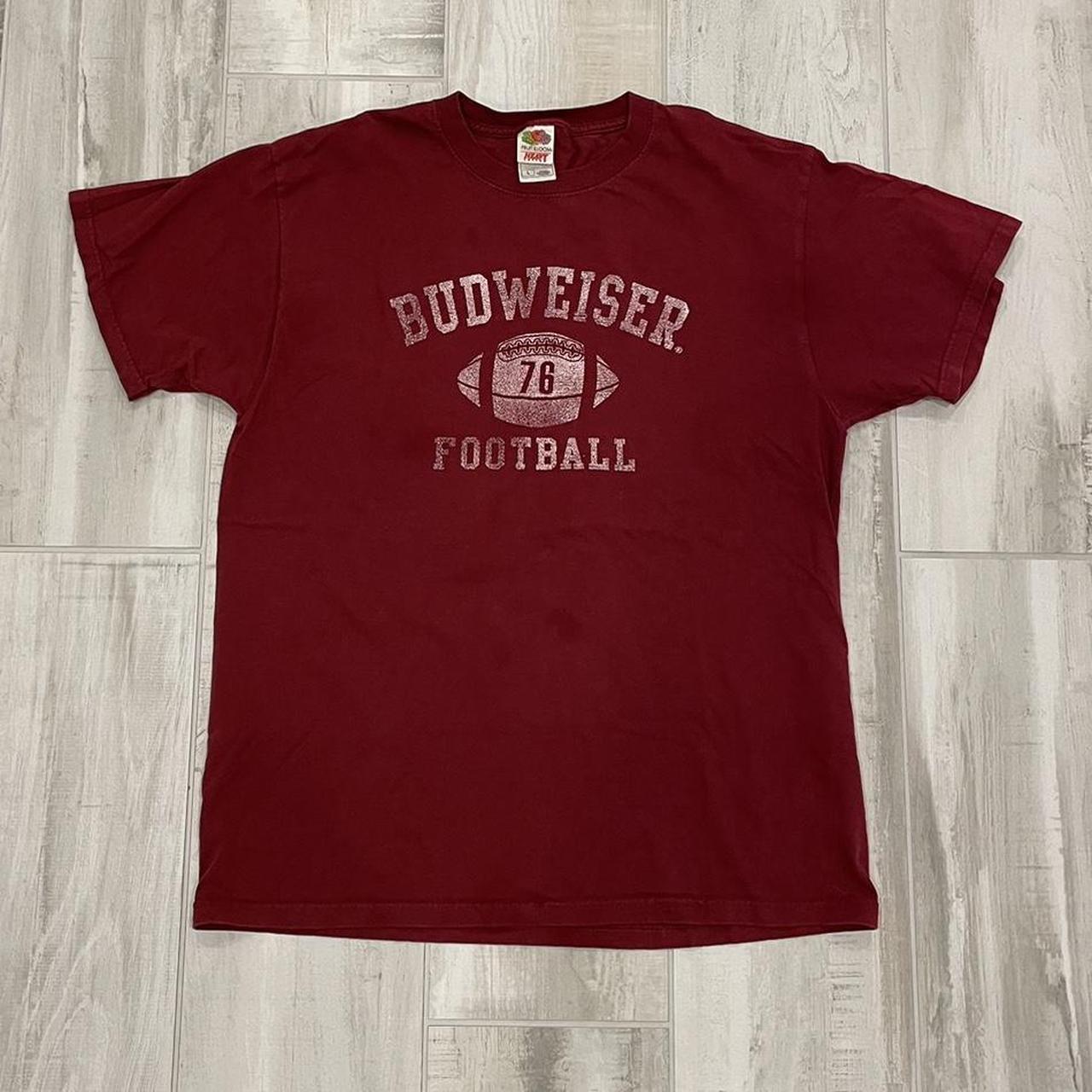 Vintage Budweiser football sportswear beer graphic... - Depop