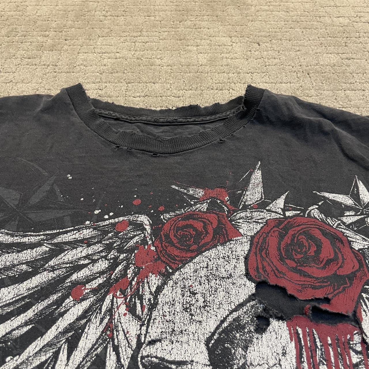 Y2k emo grunge skater graphic tee. Y2k tee. In good... - Depop