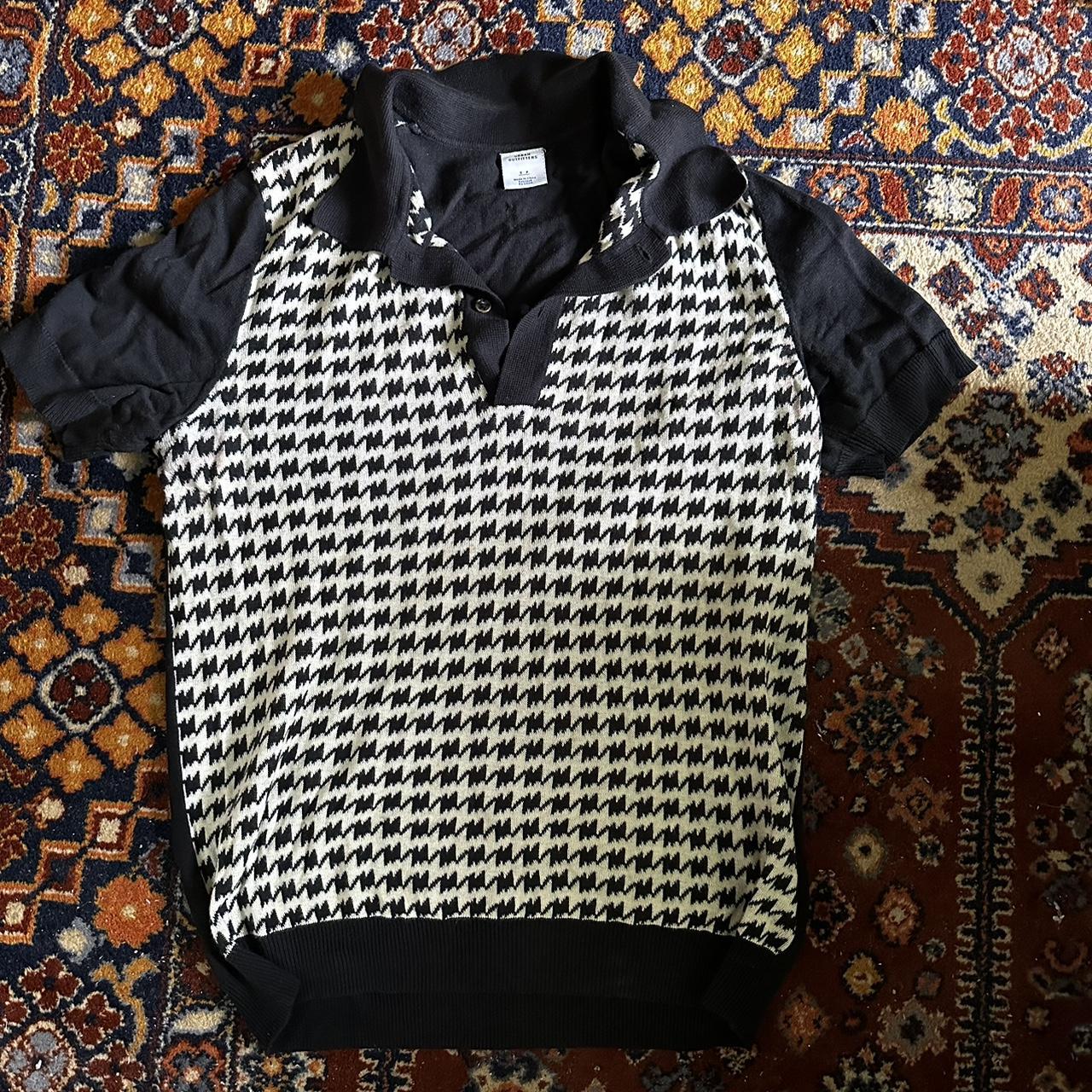 Vintage Inspired Knit Herringbone polo - Depop
