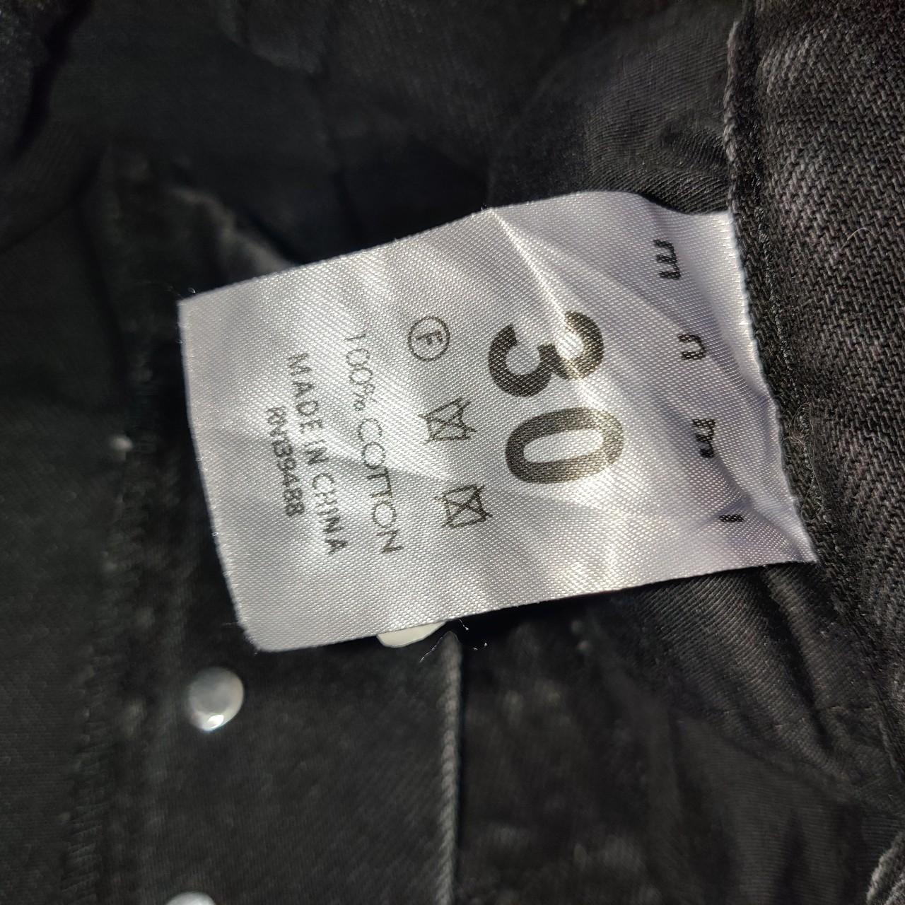 mnml jeans black size 30 rhinestone knees baggy fit - Depop