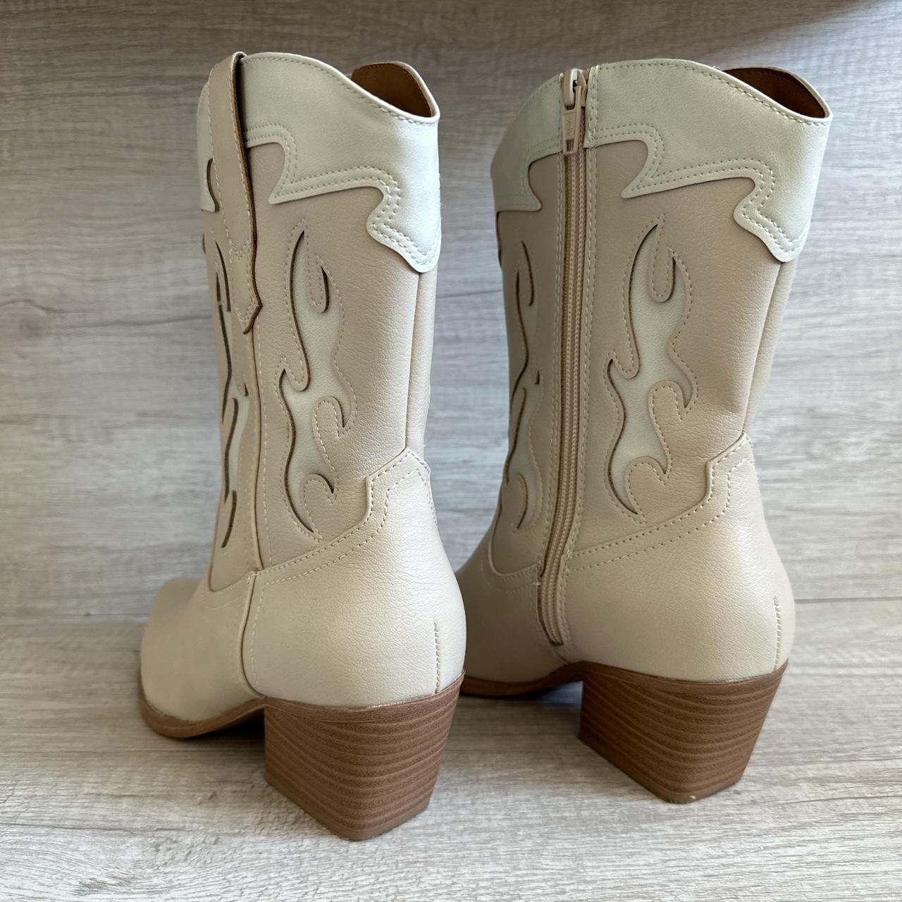 Universal Threads white cowboy boots. Only worn... - Depop