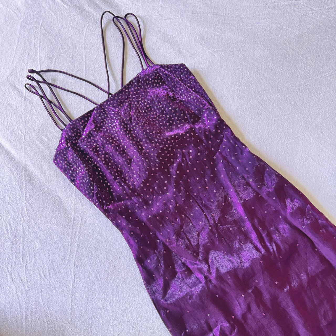 Vintage purple sparkle & shimmer dress with... - Depop