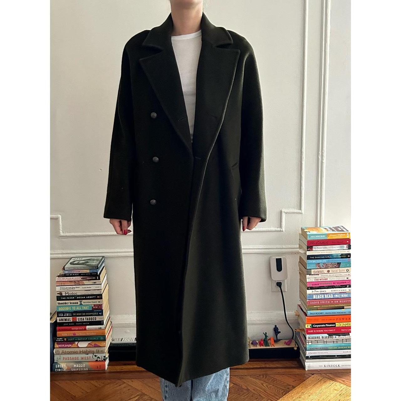IRO Paris wool coat - dark green color, relaxed fit... - Depop