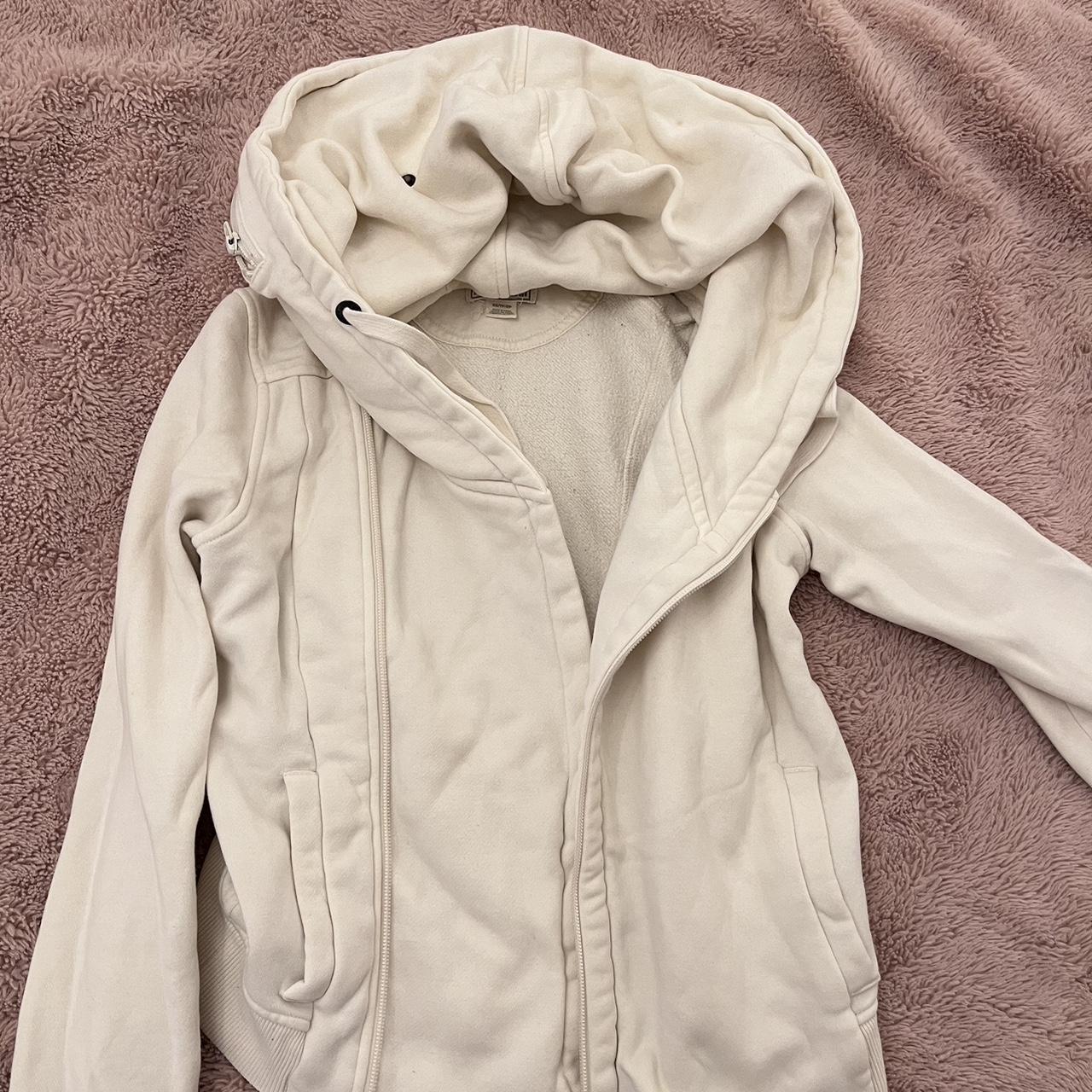 White converse jacket with a reversible hoodie fits... - Depop