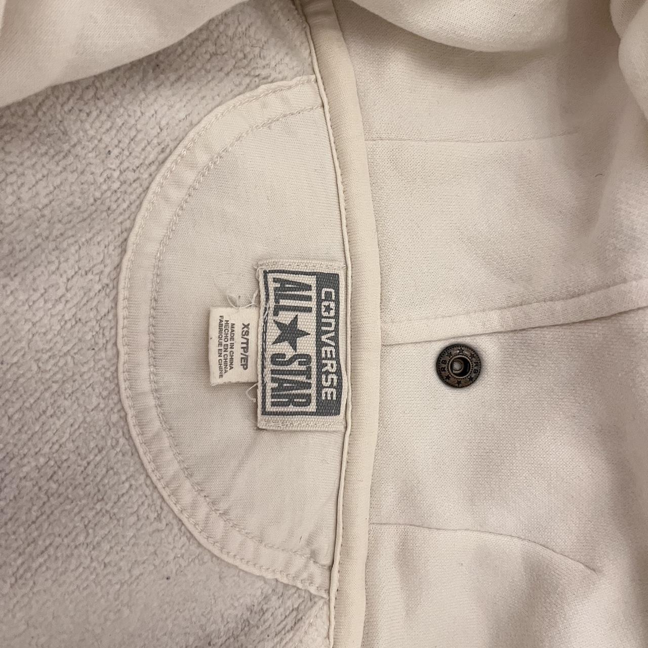 White converse jacket with a reversible hoodie fits... - Depop