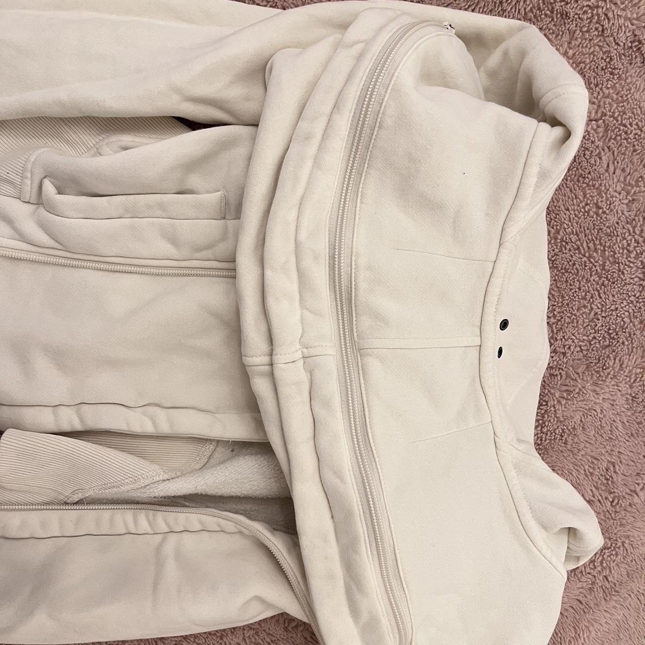 White converse jacket with a reversible hoodie fits... - Depop
