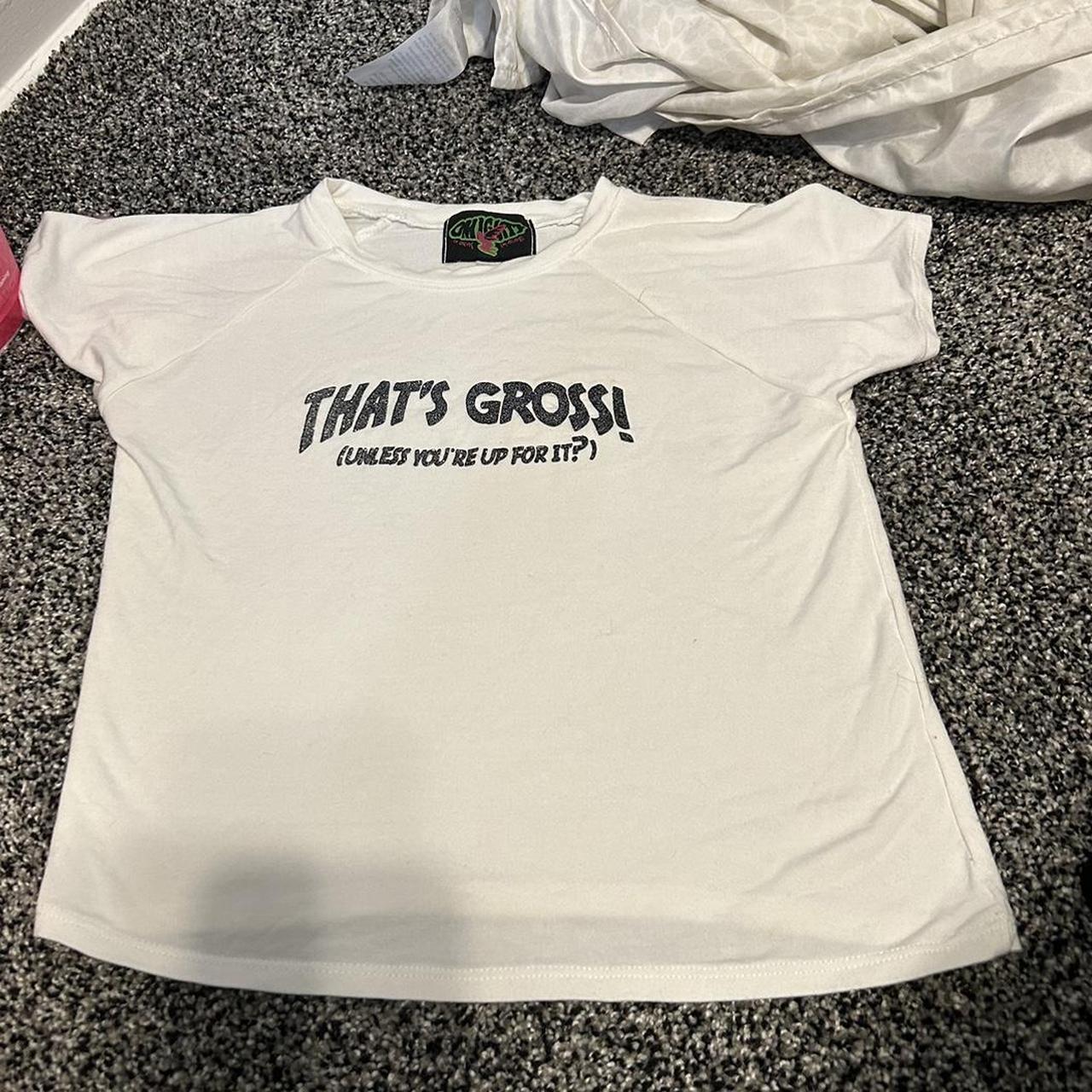 O-MIGHTY Women's White and Black Crop-top | Depop