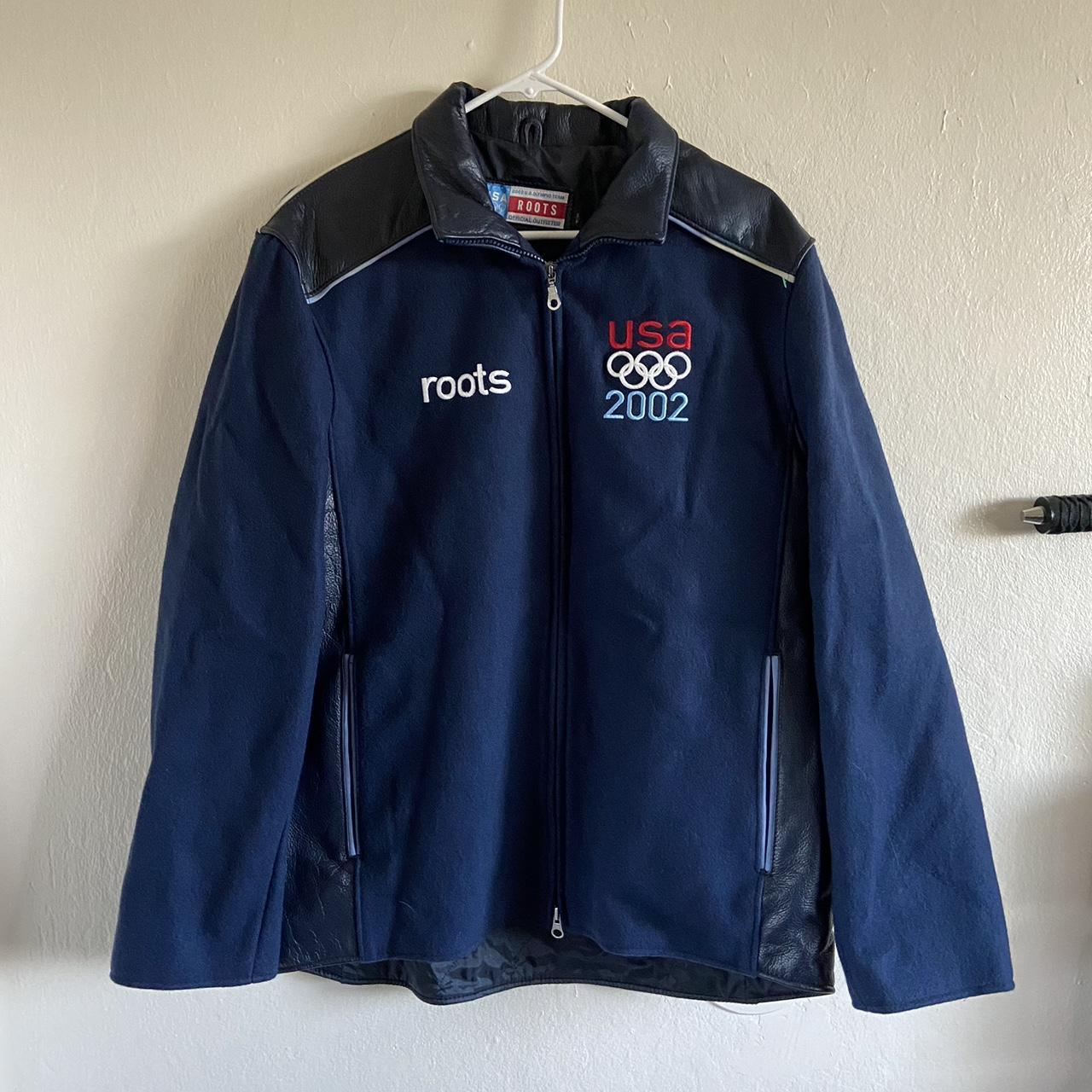 Roots Men's Navy and Black Jacket | Depop