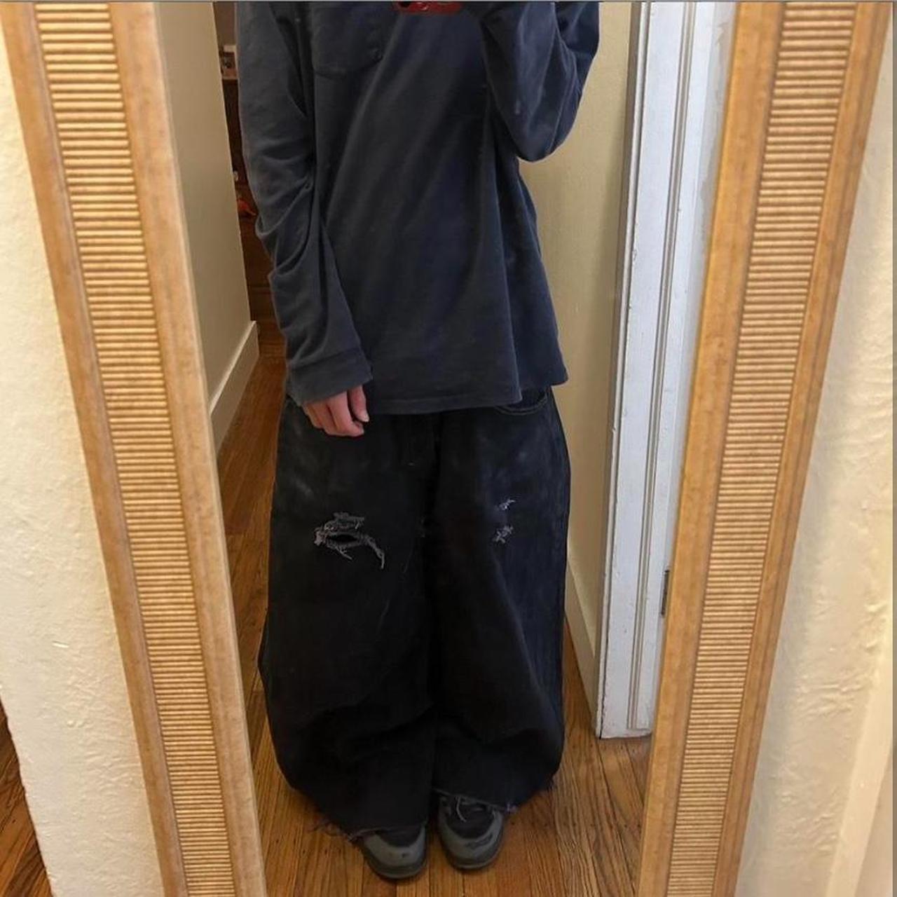 jnco type fit baggy diy custom jeans 32 nice fade... - Depop