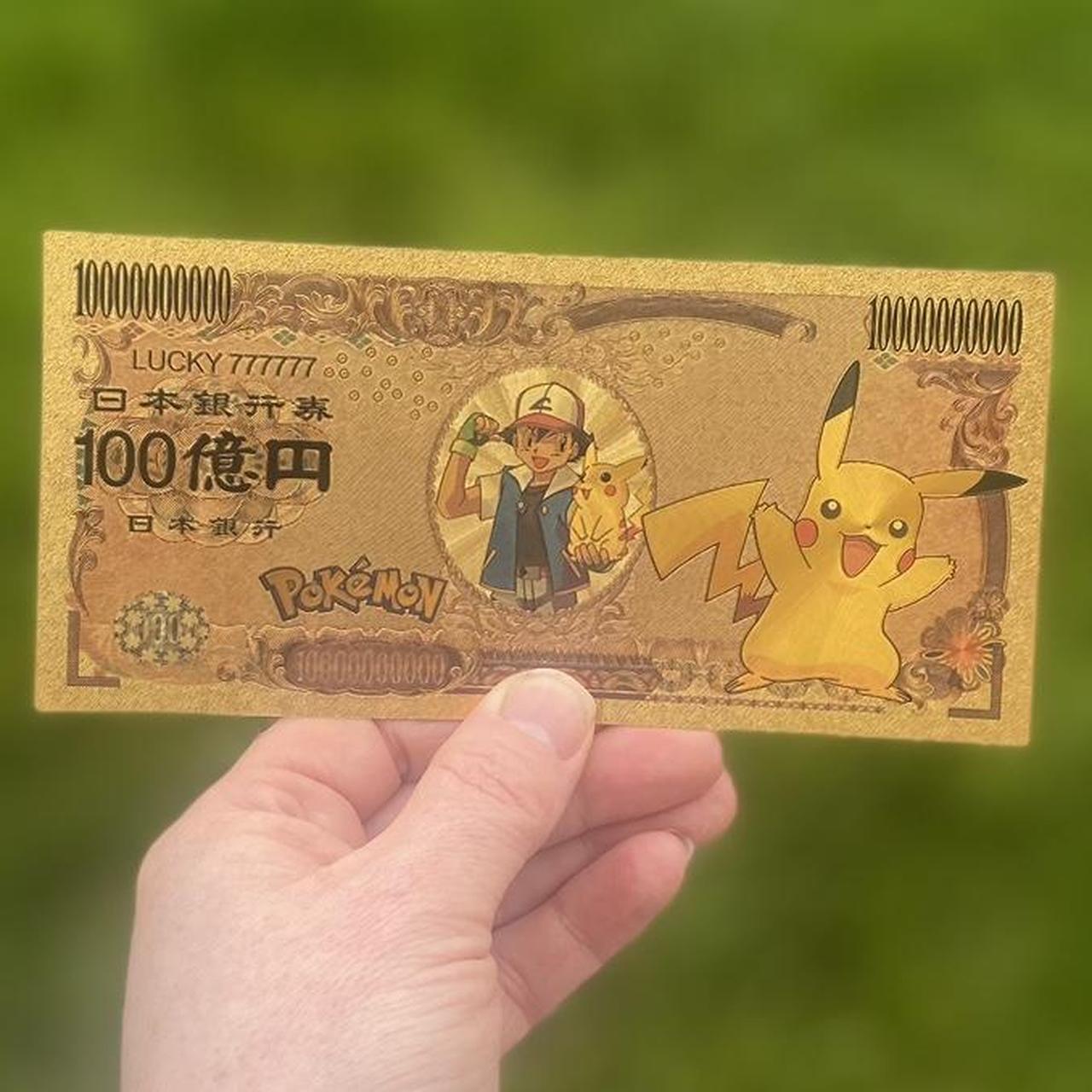 Pokémon Gold Banknote featuring PIKACHU Collectible... - Depop