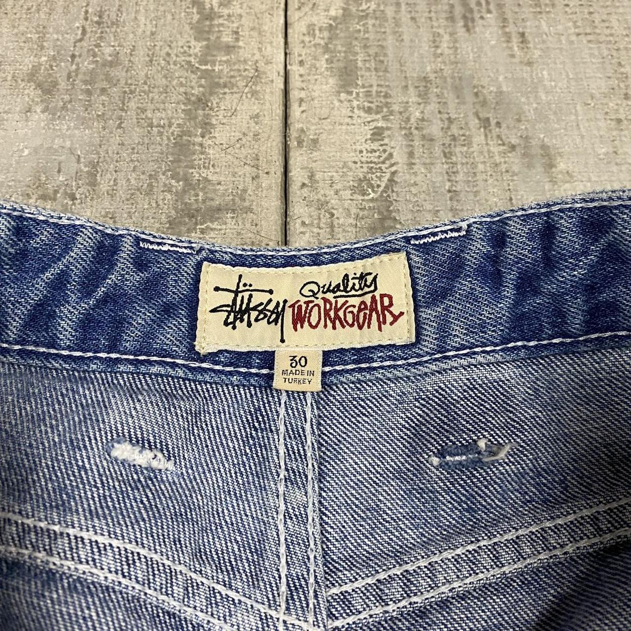 Stussy double knee work jeans. Size 30 but fits more... - Depop