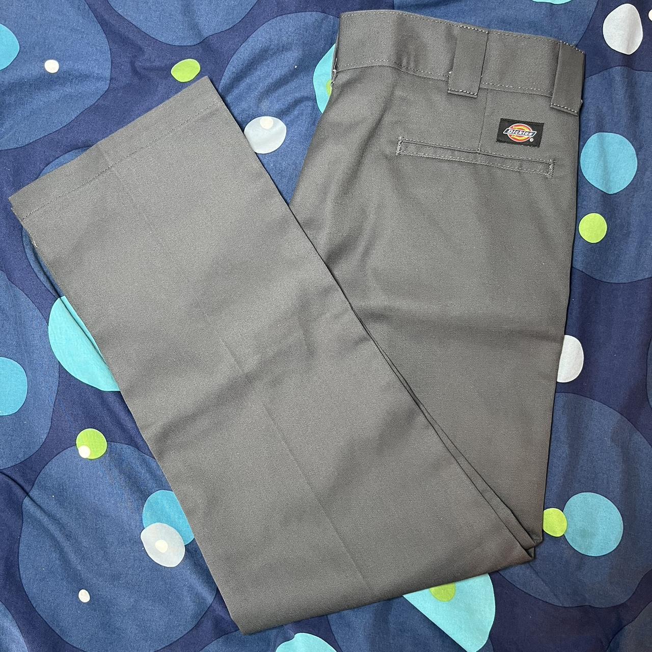 Gray Dickies slim fit pants 34x30 - Depop