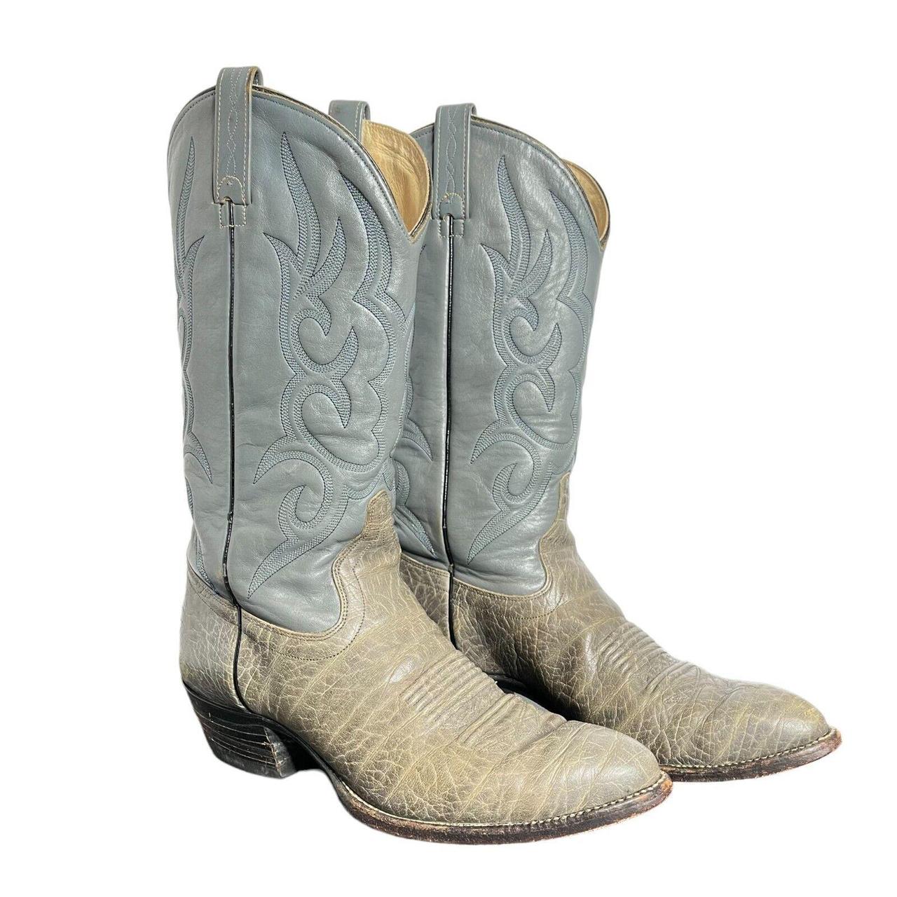 J. Chrisholm Exotic Cut Bull Hide Leather Western... - Depop