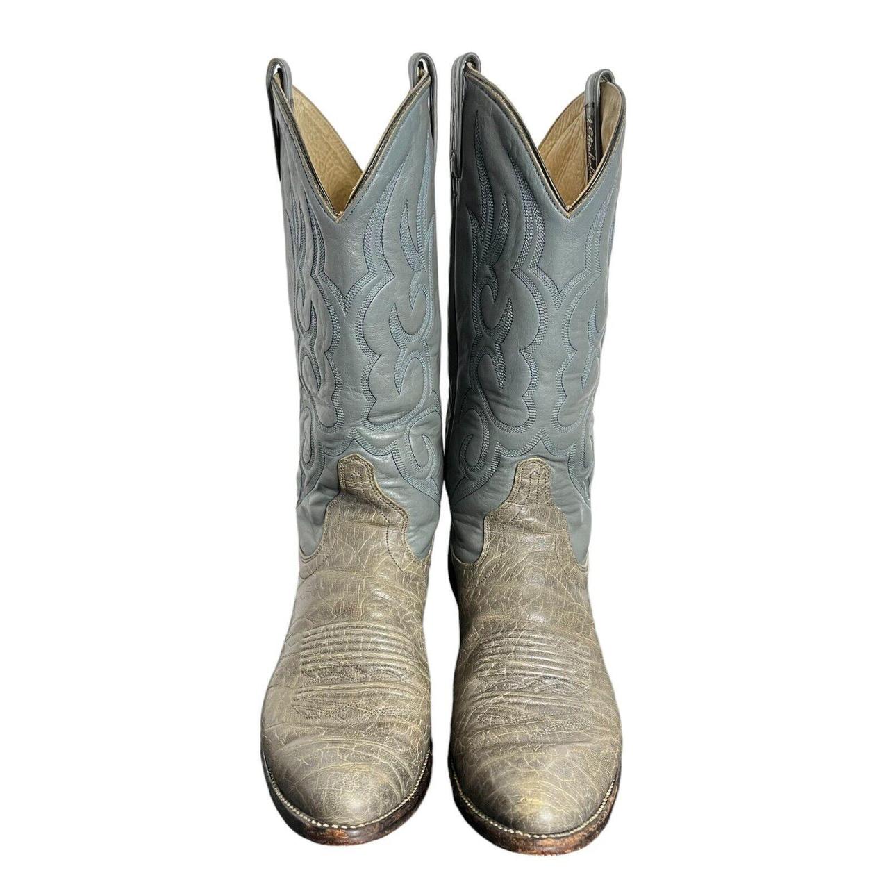 J. Chrisholm Exotic Cut Bull Hide Leather Western... - Depop