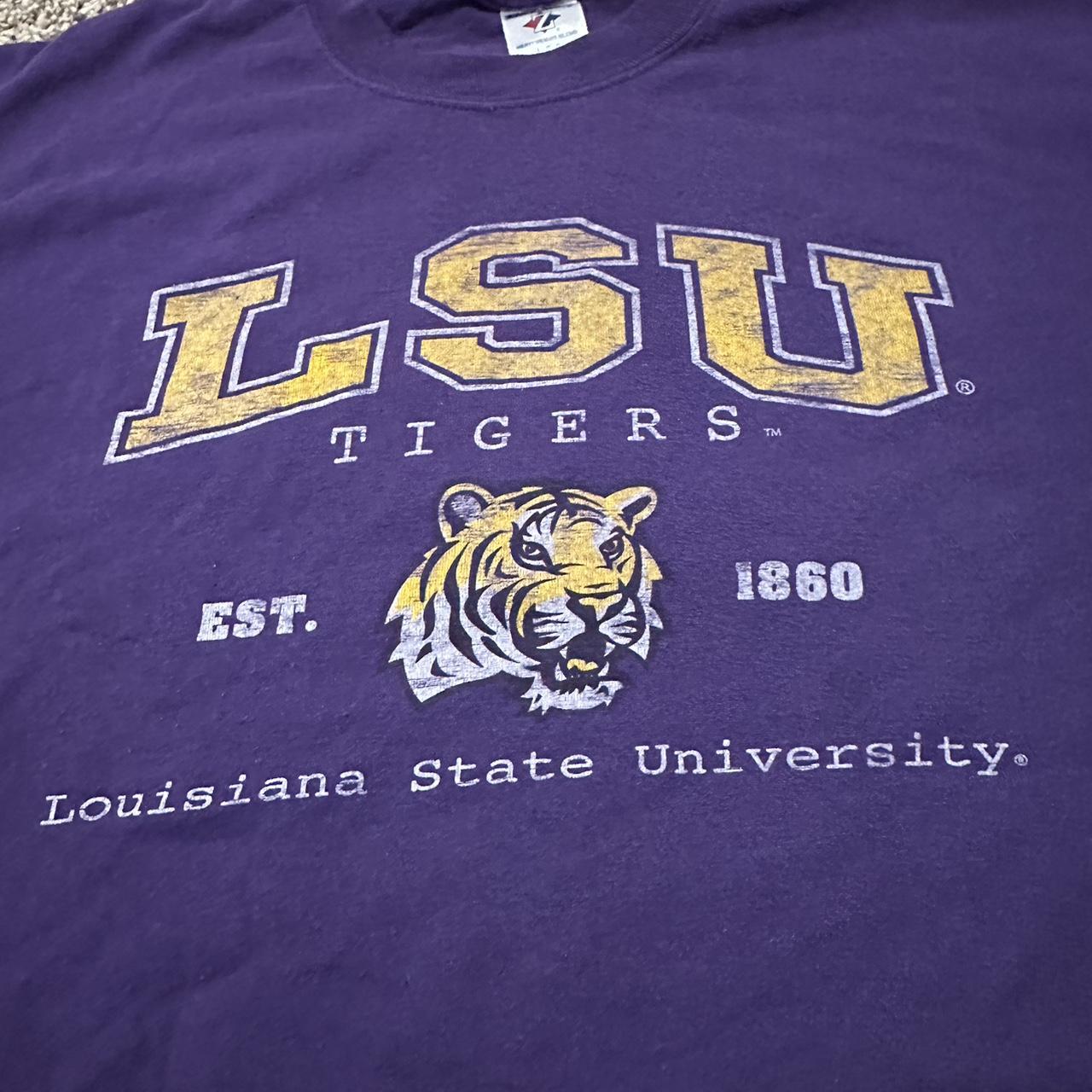 Early 2000s heavyweight Vintage LSU tigers purple... | Depop