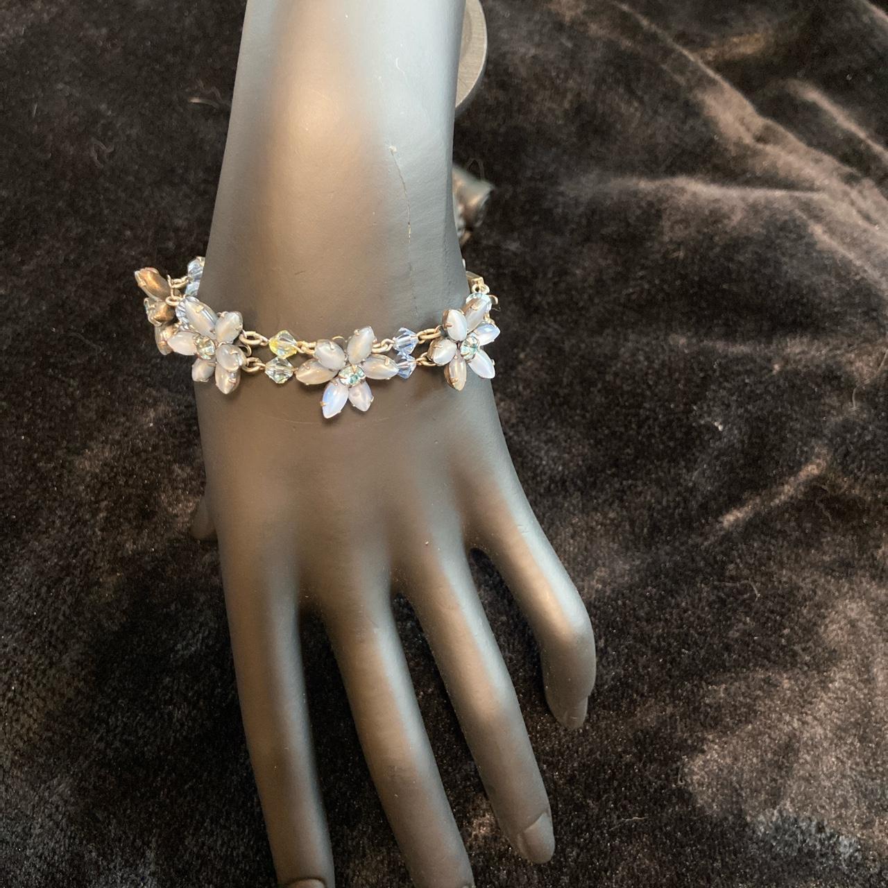 Bess Nathan bracelet. Pretty blue flowers. The blue... - Depop