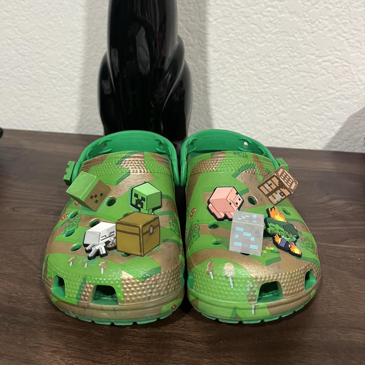 Minecraft crocs 🐱 Size 3juniors but fit like a 5.5... - Depop