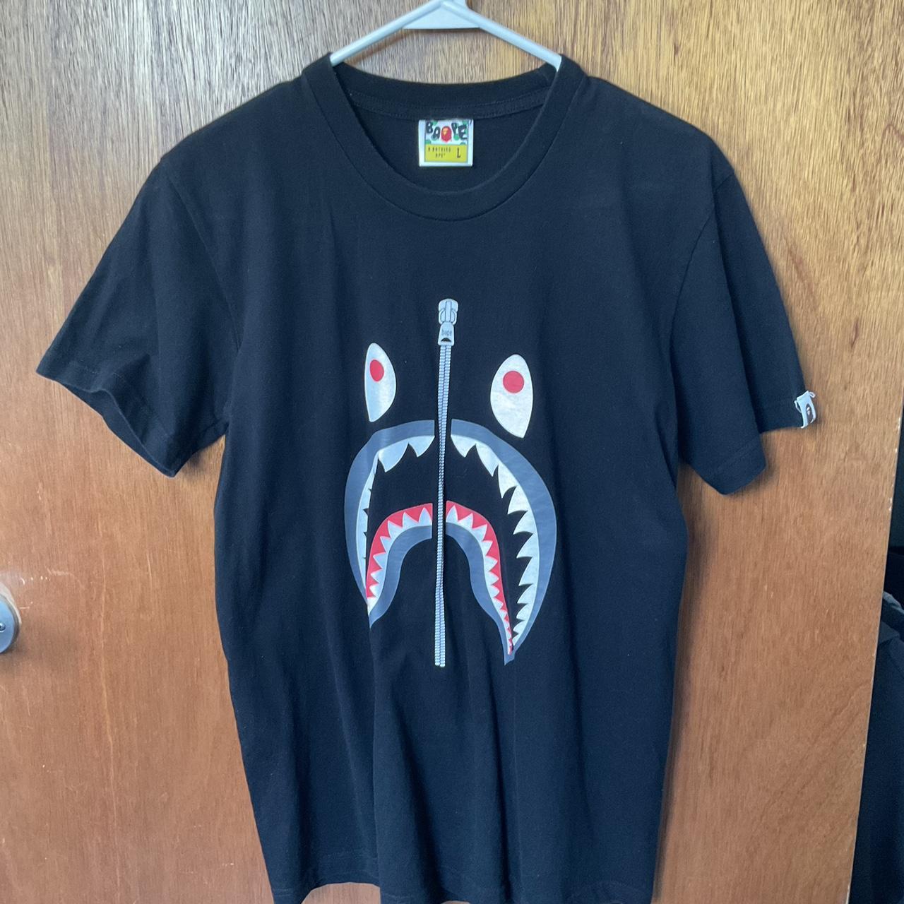 A BATHING APE BAPE SHARK OG DESIGN TSHIRT ZIPPER... - Depop