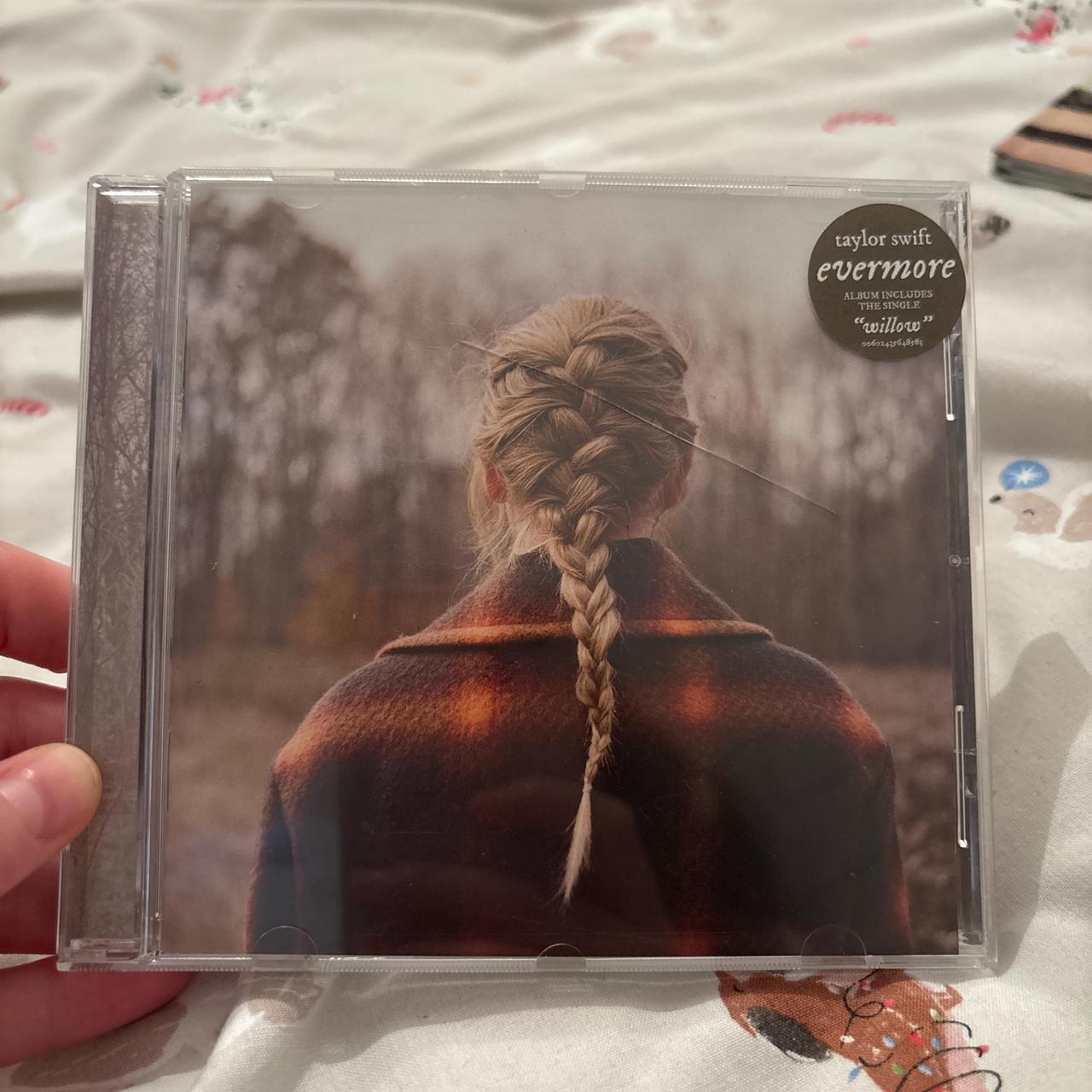 evermore taylor swift cd, crack on the front of the... - Depop