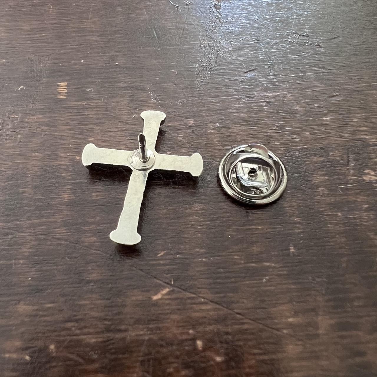 Vintage cross coat pin Beautiful and sturdy silver... - Depop