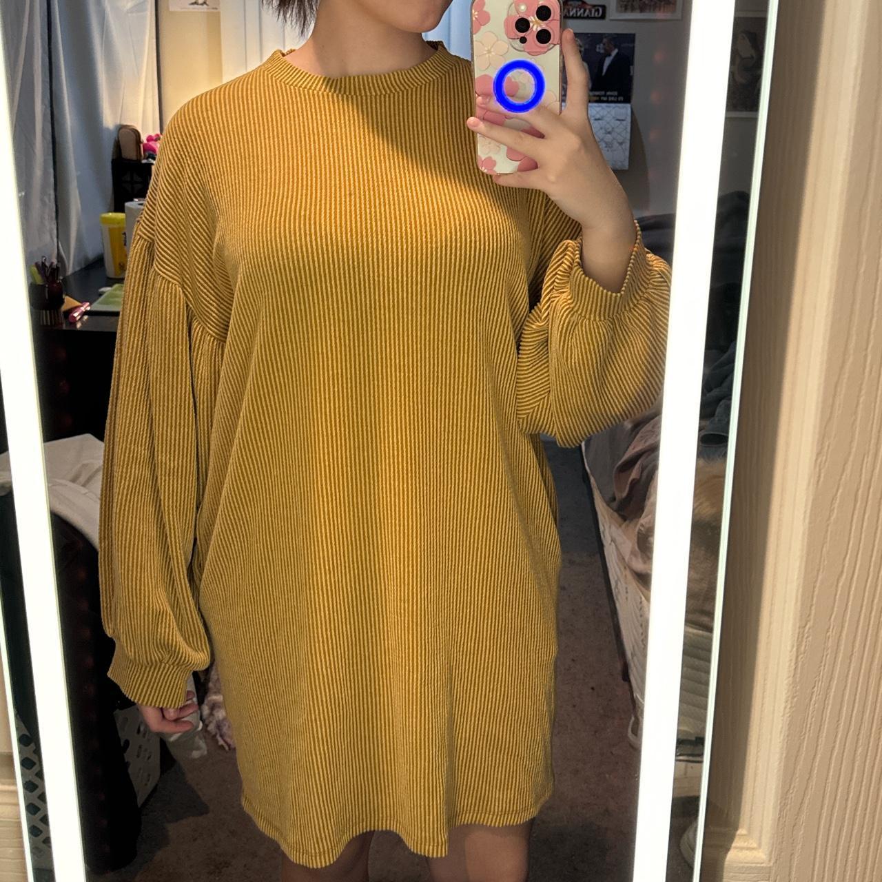 cherish yellow striped sweater dress - size:... - Depop