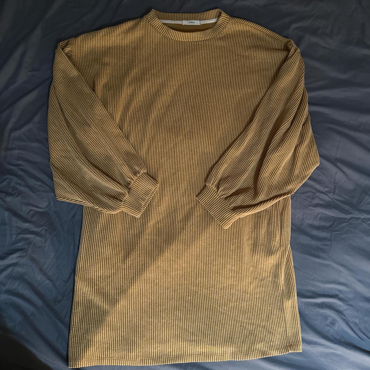 cherish yellow striped sweater dress - size:... - Depop