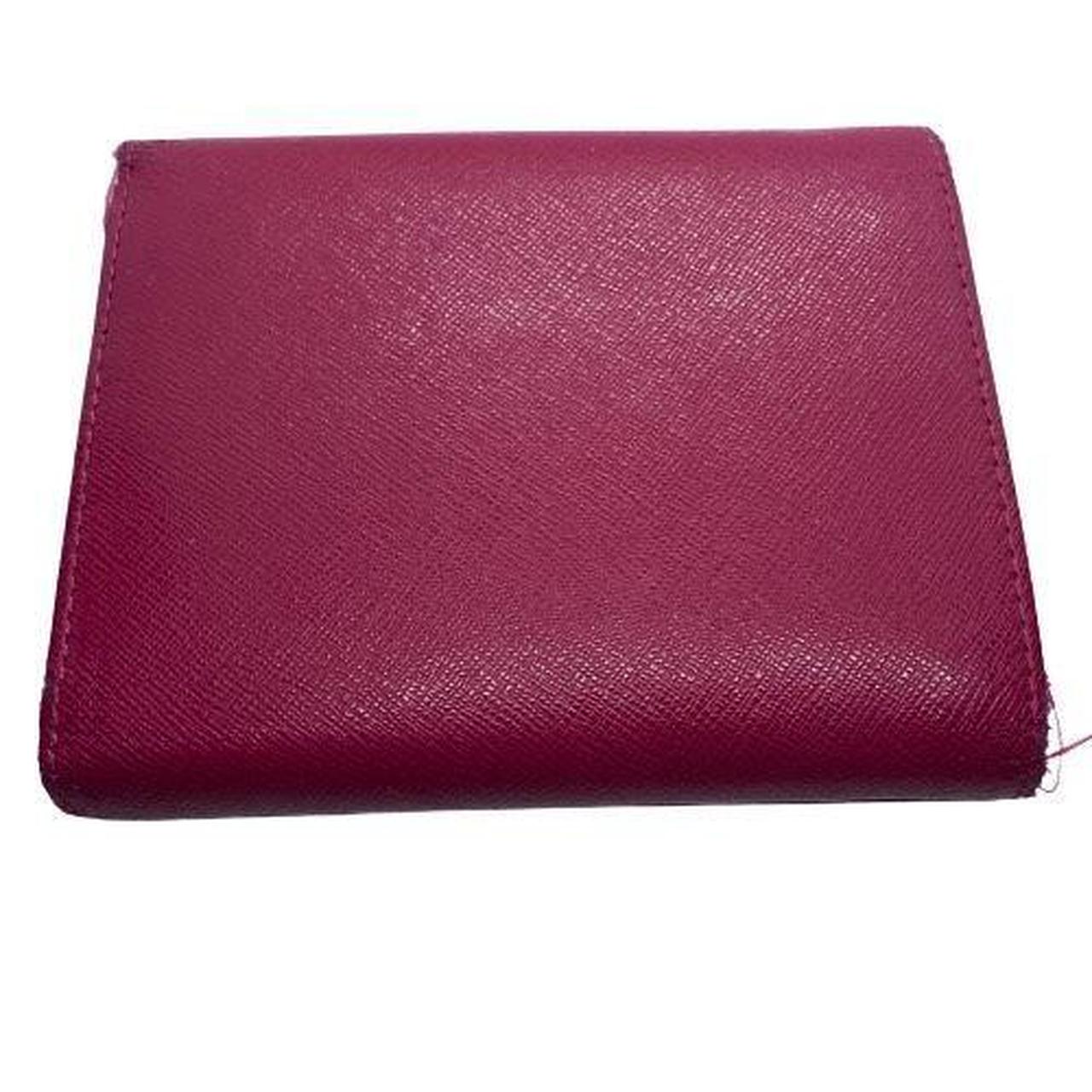 Furla Pink Leather Trifold Wallet **FLAWS** The... - Depop