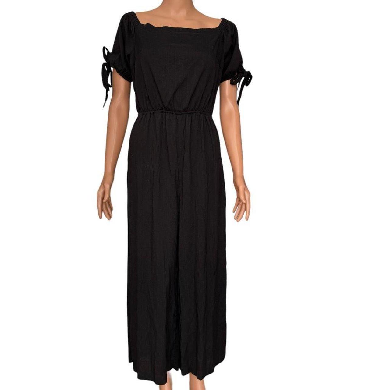 Doe & Rae Flowy black Jumpsuit size L D155 - Depop