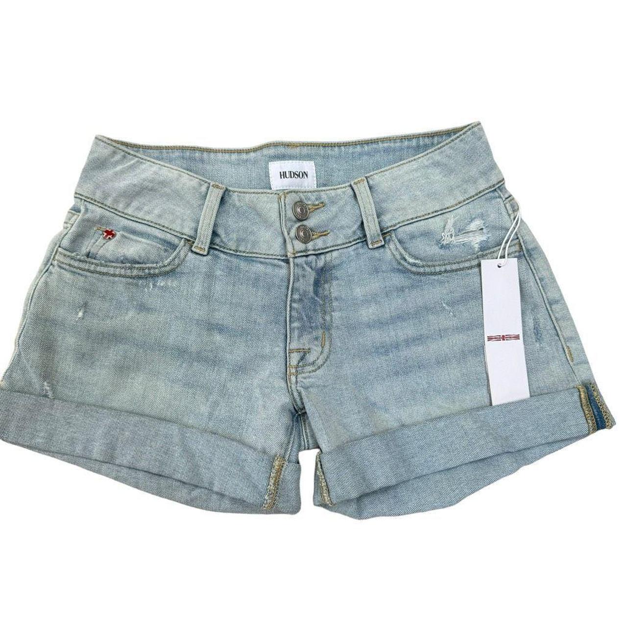 Hudson shorts Ruby Reese cuffed mid thigh denim blue... | Depop