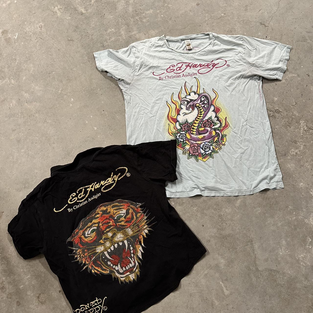 Ed Hardy y2k tee and polo Tagged 3x but fit XL Both... - Depop