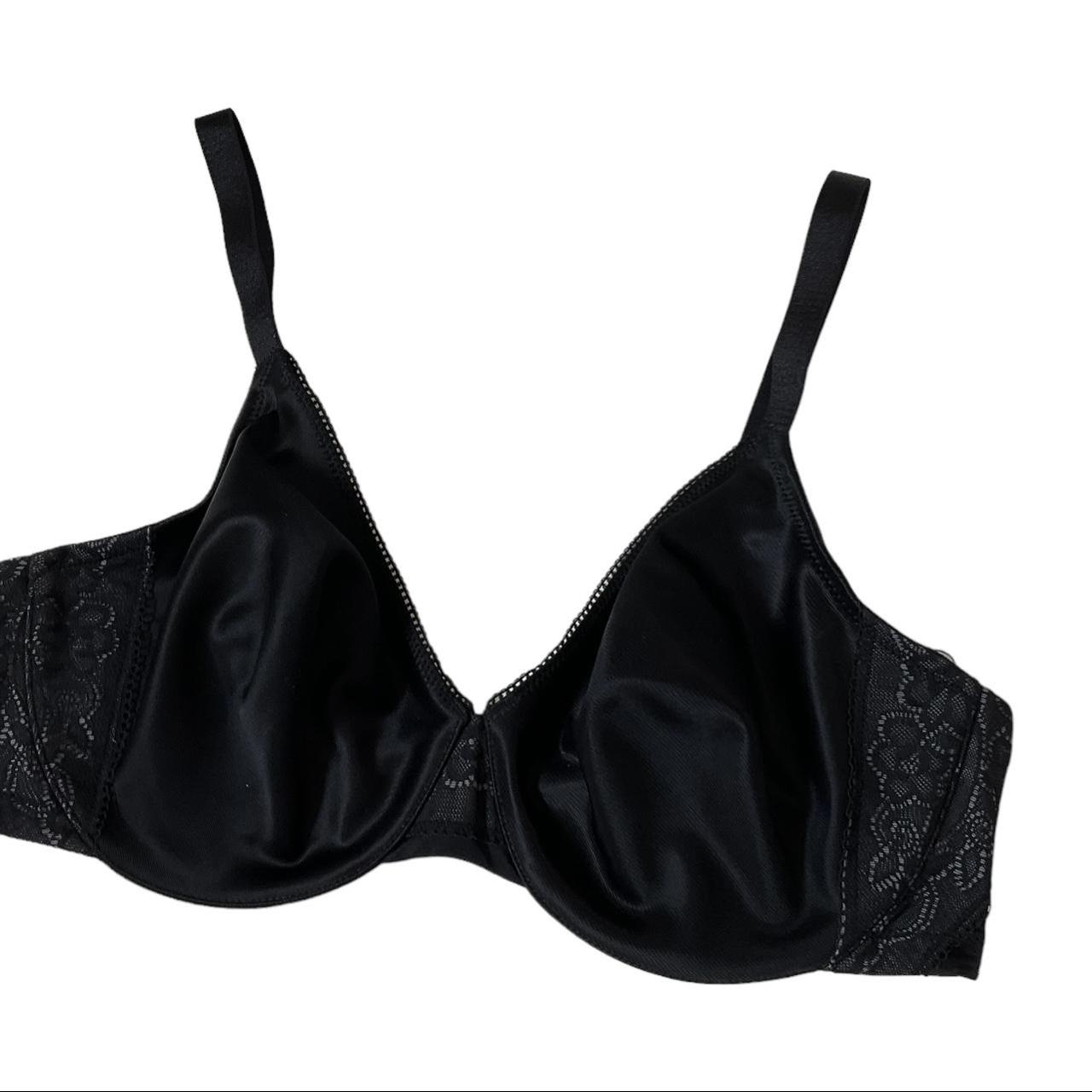 (10E-9P) Lilyette Bra Size 38C Black Lace Underwired... - Depop